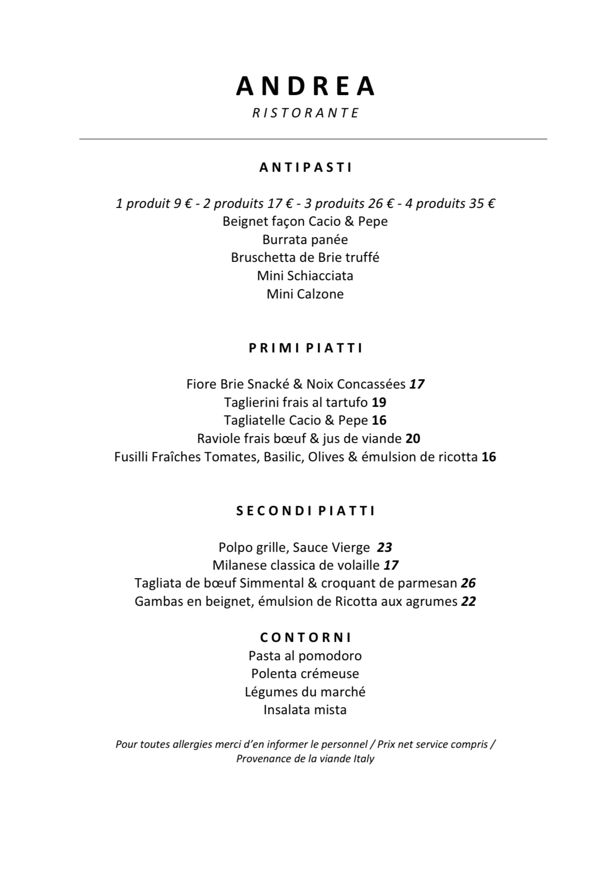 Da ANDREA - Cucina Italiana / Restaurant Italien / NICE